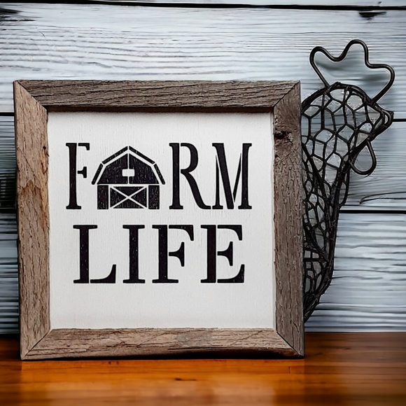 Handmade | Accents | Rustic Farm Life Wood Sign Crafted Painted ...